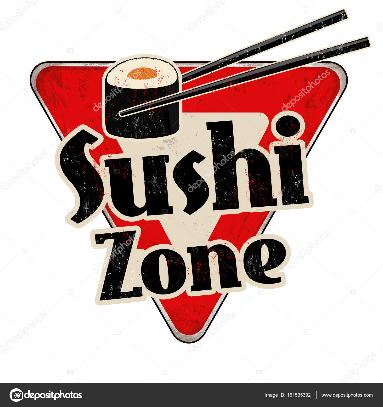 Sushi zone vintage rusty metal sign Stock Vector Image by ©roxanabalint ...