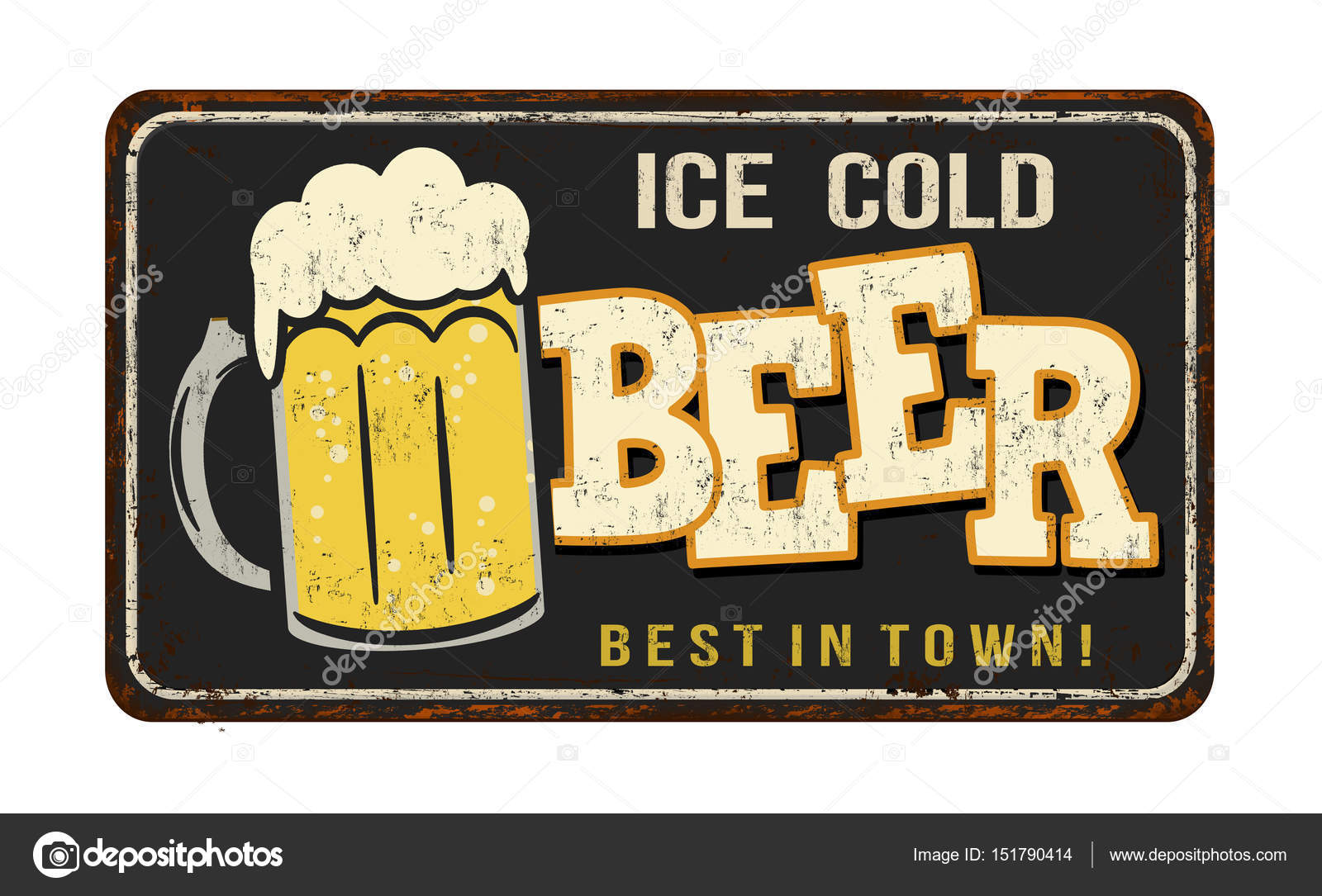 Ice cold beer vintage rusty metal sign Stock Vector by ©roxanabalint ...