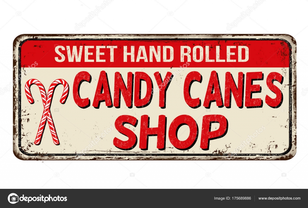 Candy cane shop vintage rusty metal sign Stock Vector Image by ...