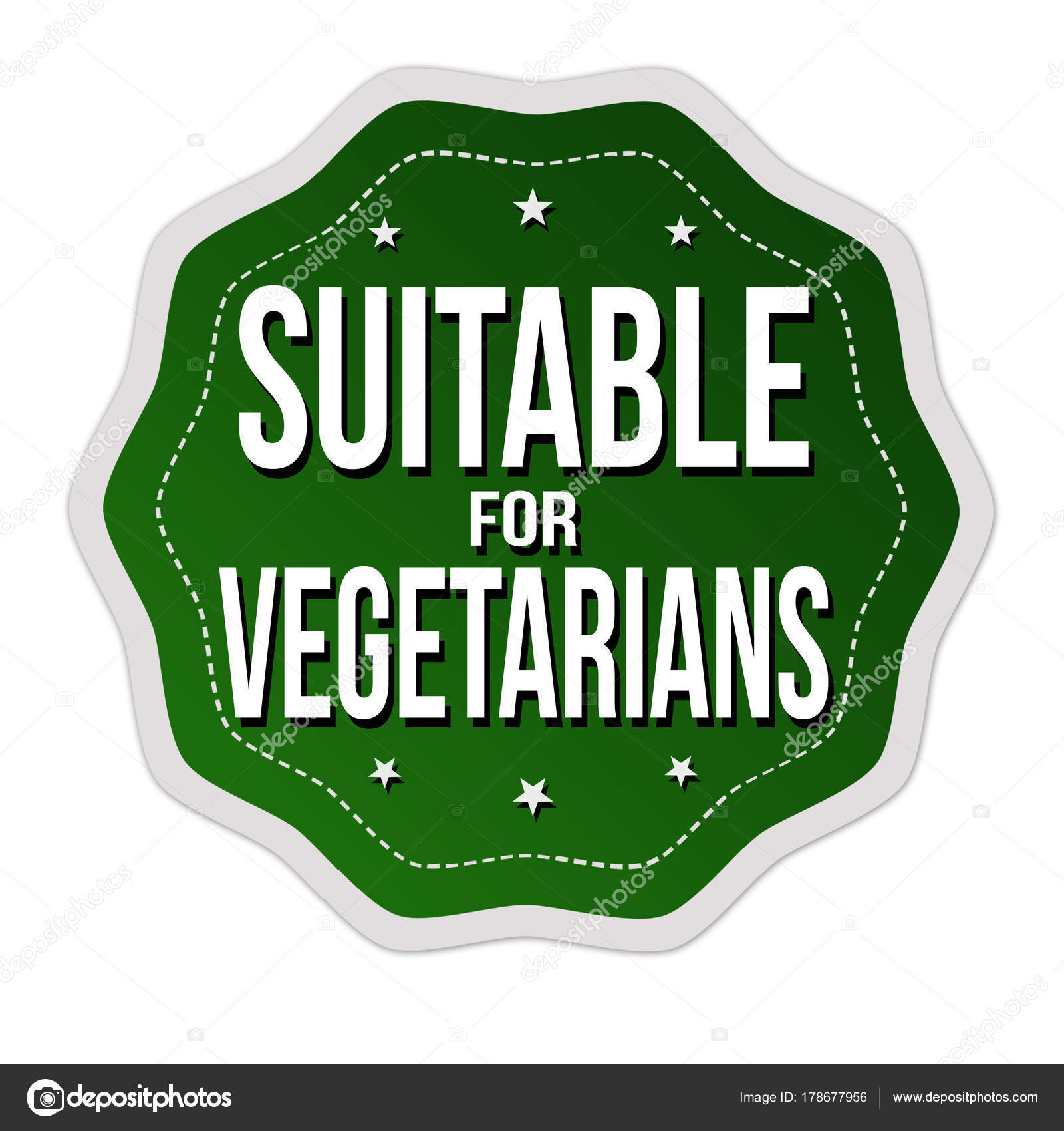 Suitable for vegetarians label or sticker Stock Illustration by ...