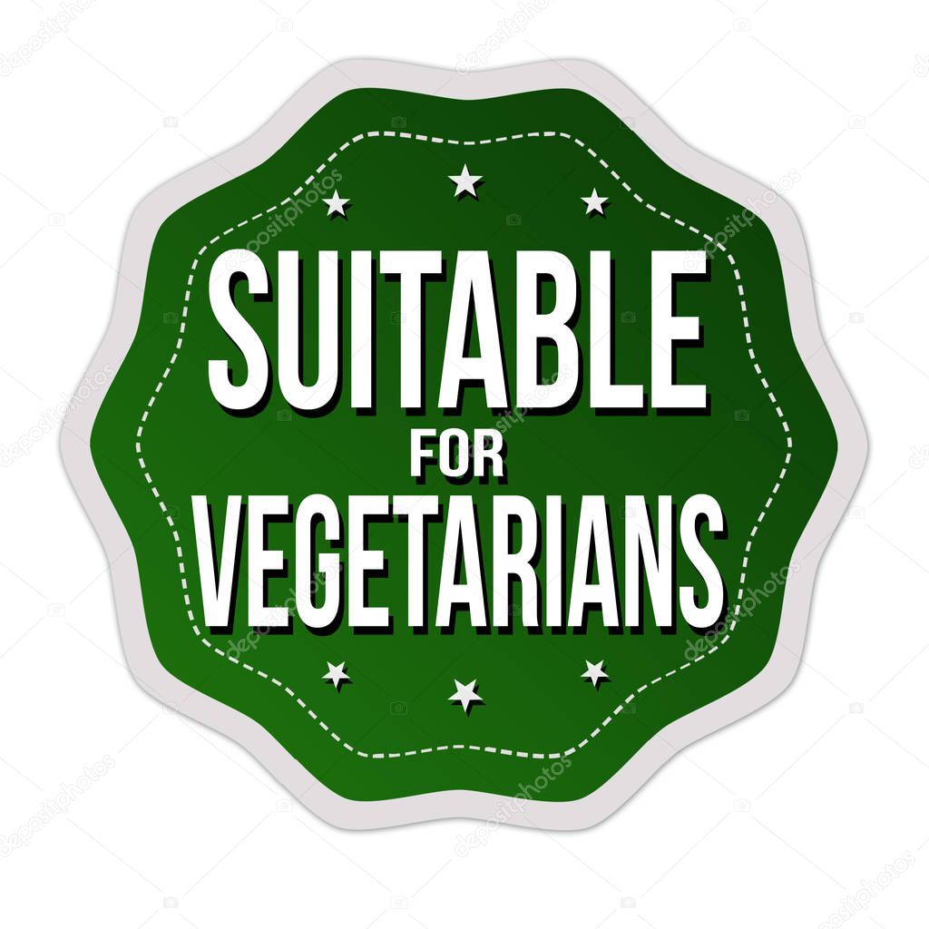 Suitable for vegetarians label or sticker — Stock Vector © roxanabalint ...