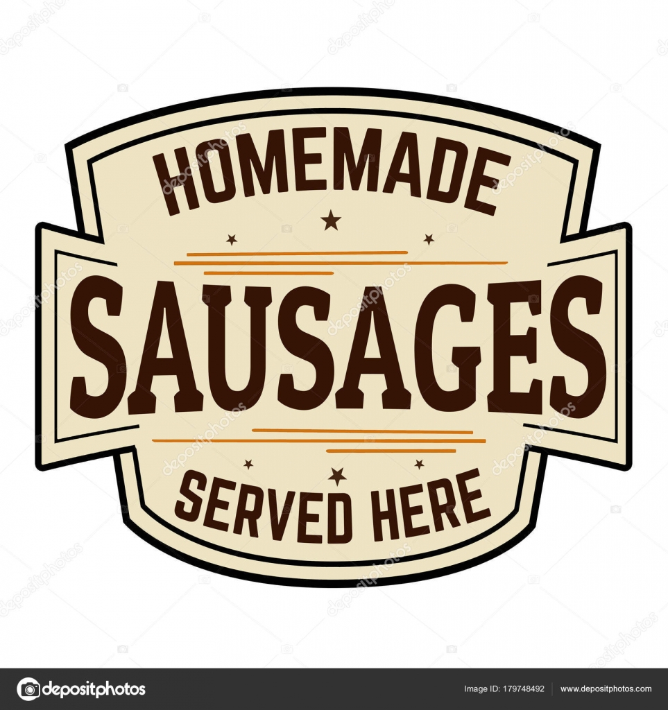 Sausages label or sign — Stock Vector © roxanabalint #179748492