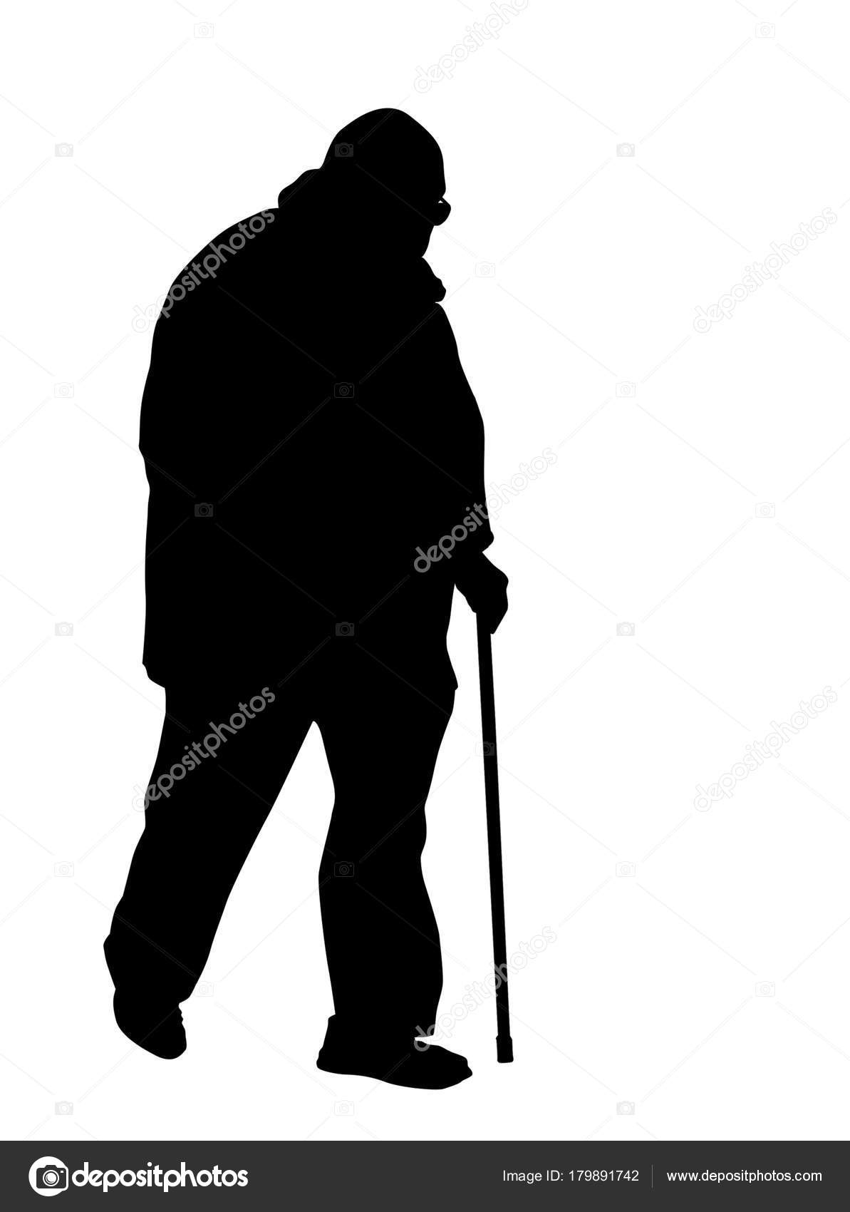 Old Man Walks With Cane Stock Vector By ©roxanabalint 179891742