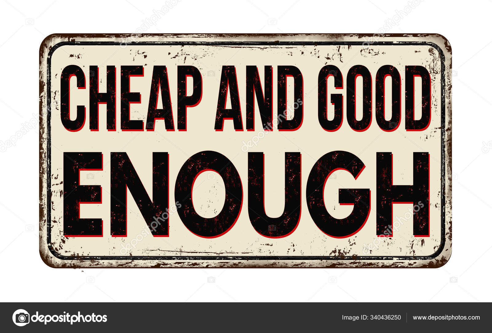 Cheap and good enough vintage rusty metal sign Stock Vector Image by ...