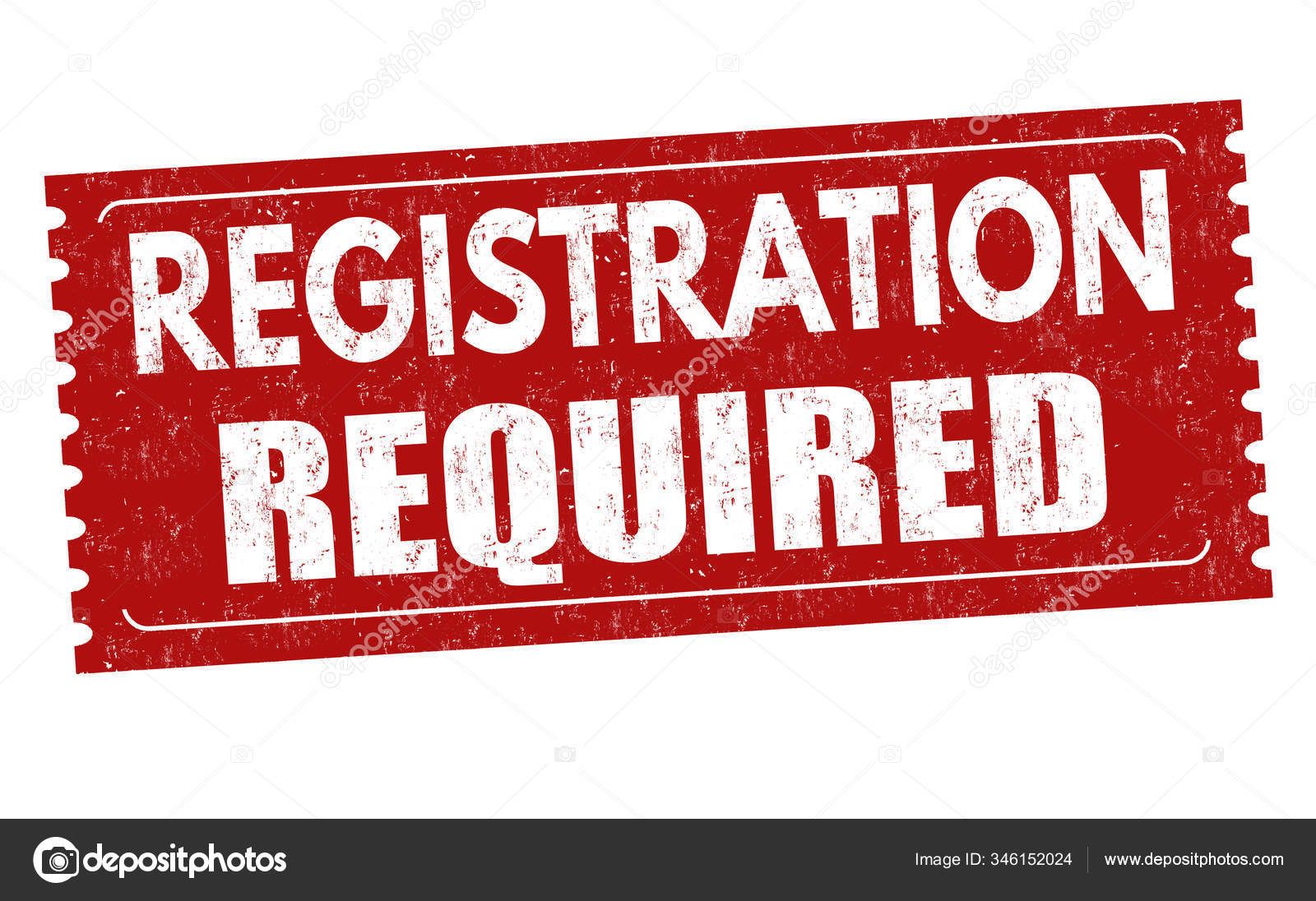Registration Required Sign Stamp White Background Vector Illustration ...