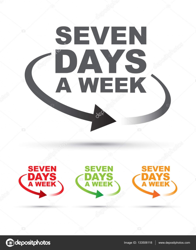 Seven days a week around the clock Stock Vector Image by ©jameschipper ...