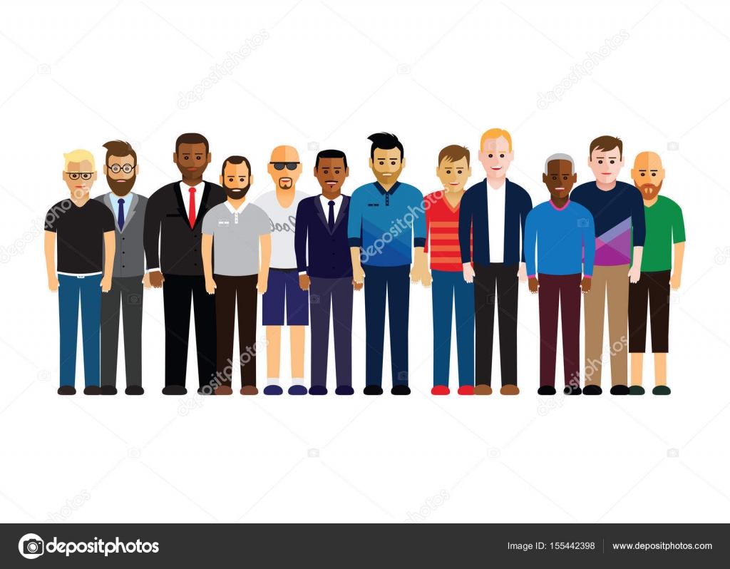 Men in a line ⬇ Vector Image by © jameschipper | Vector Stock 155442398