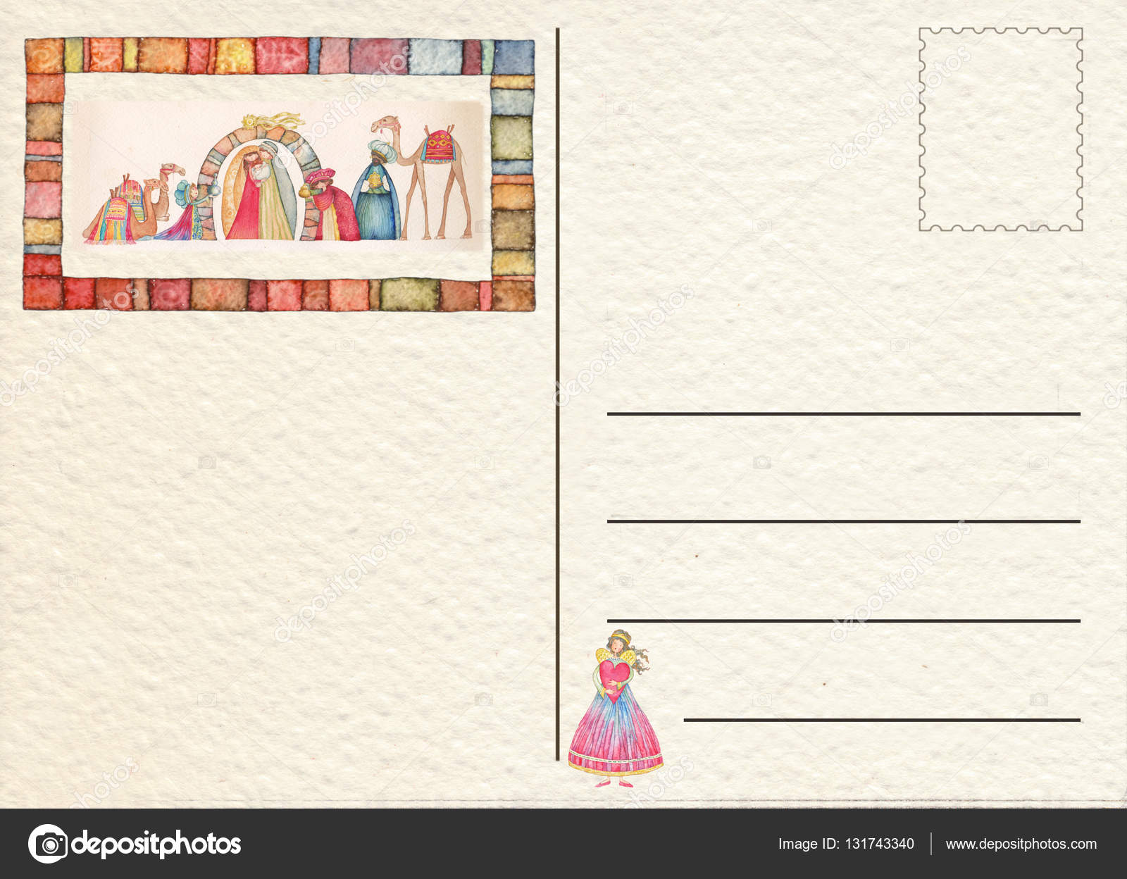 Hand drawn back postcard — Stock Photo © vimasi #131743340