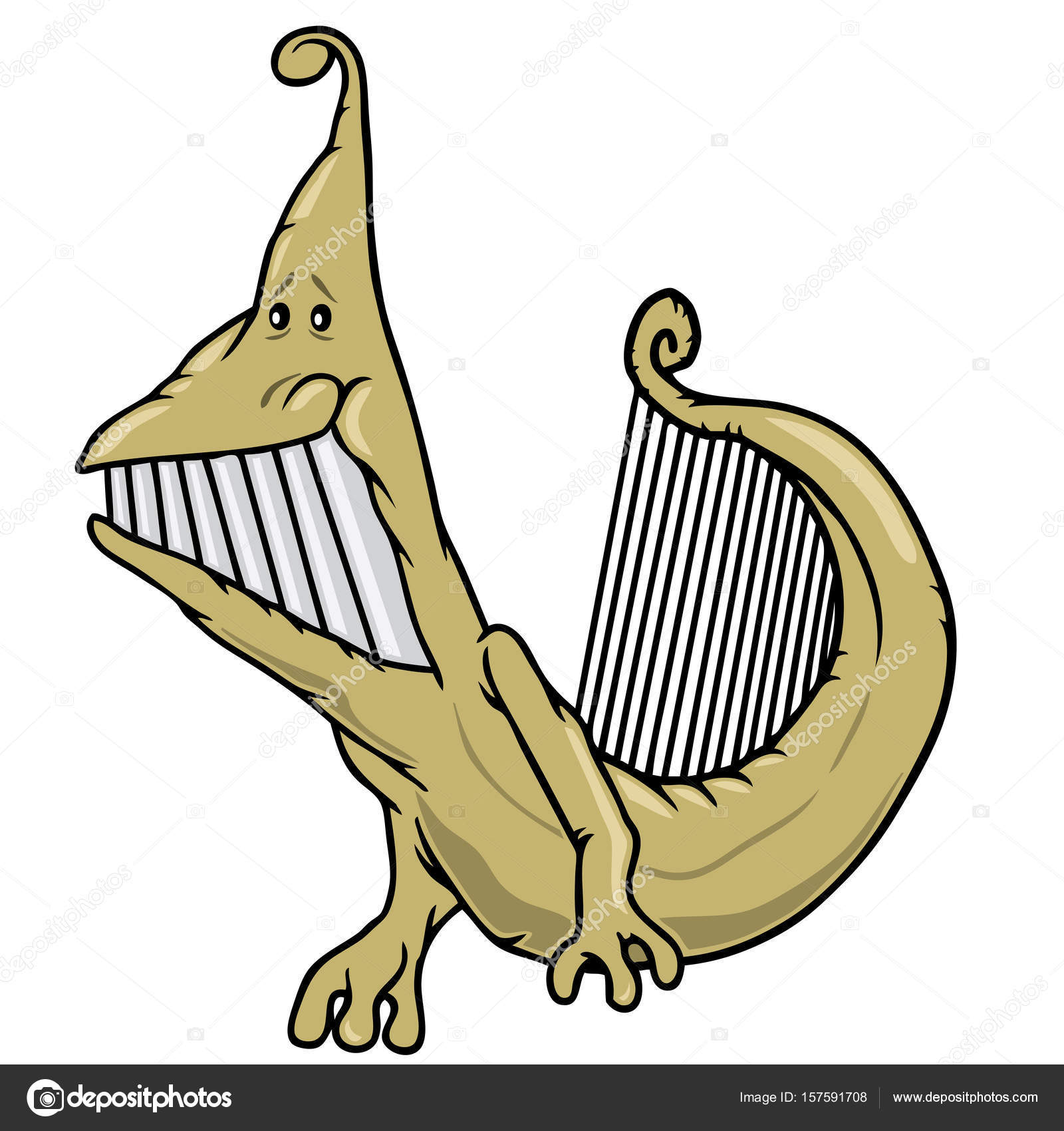 Weird harp worm character Stock Vector Image by ©vonDuck #157591708