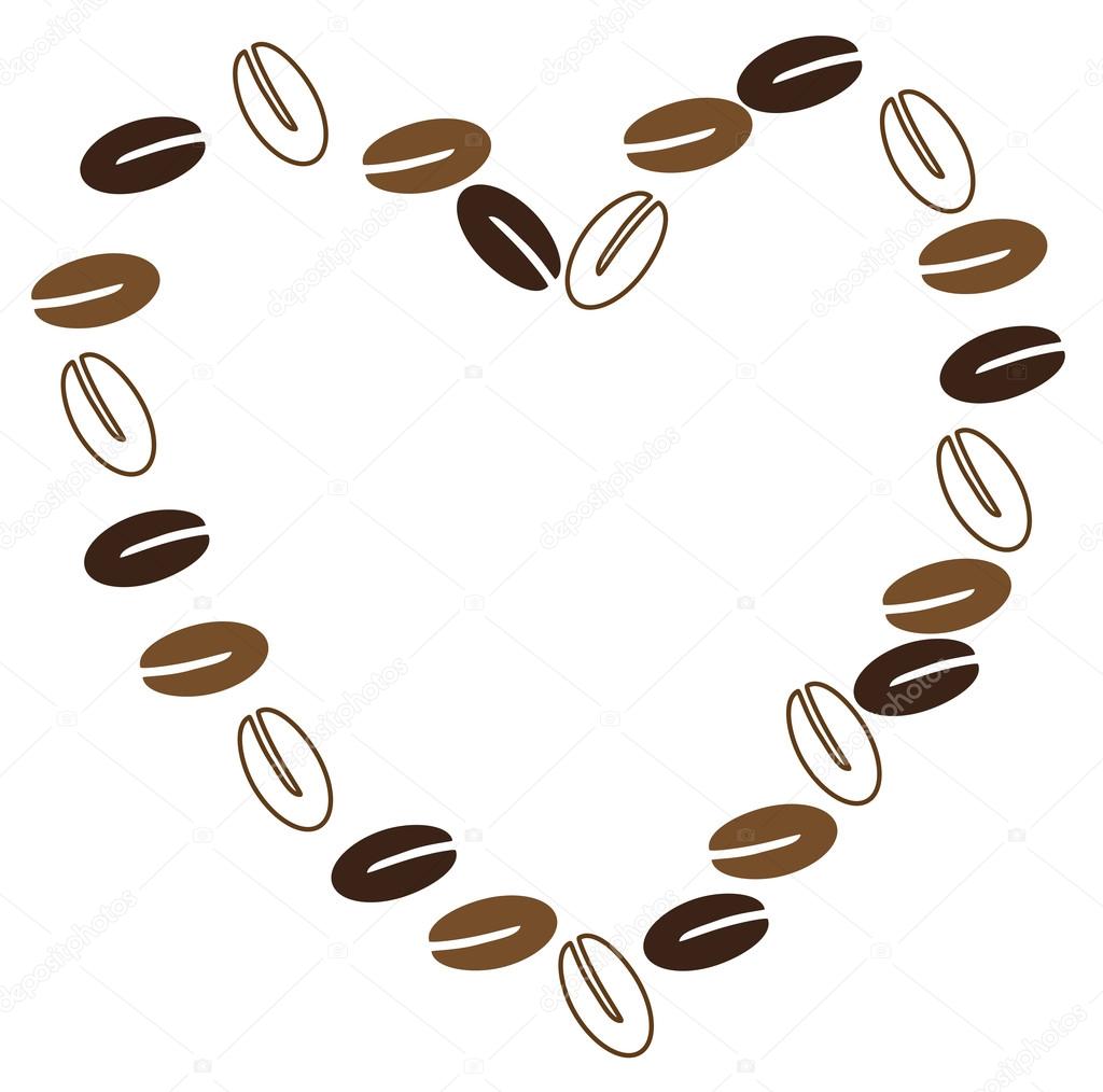Clipart: coffee heart | Coffee Bean Heart — Stock Vector © keeweegirl ...