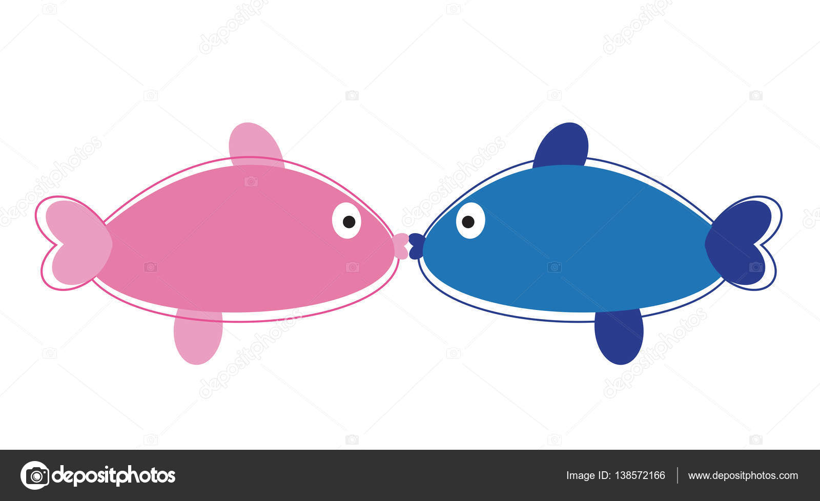 Blue Kissing Fish Clipart