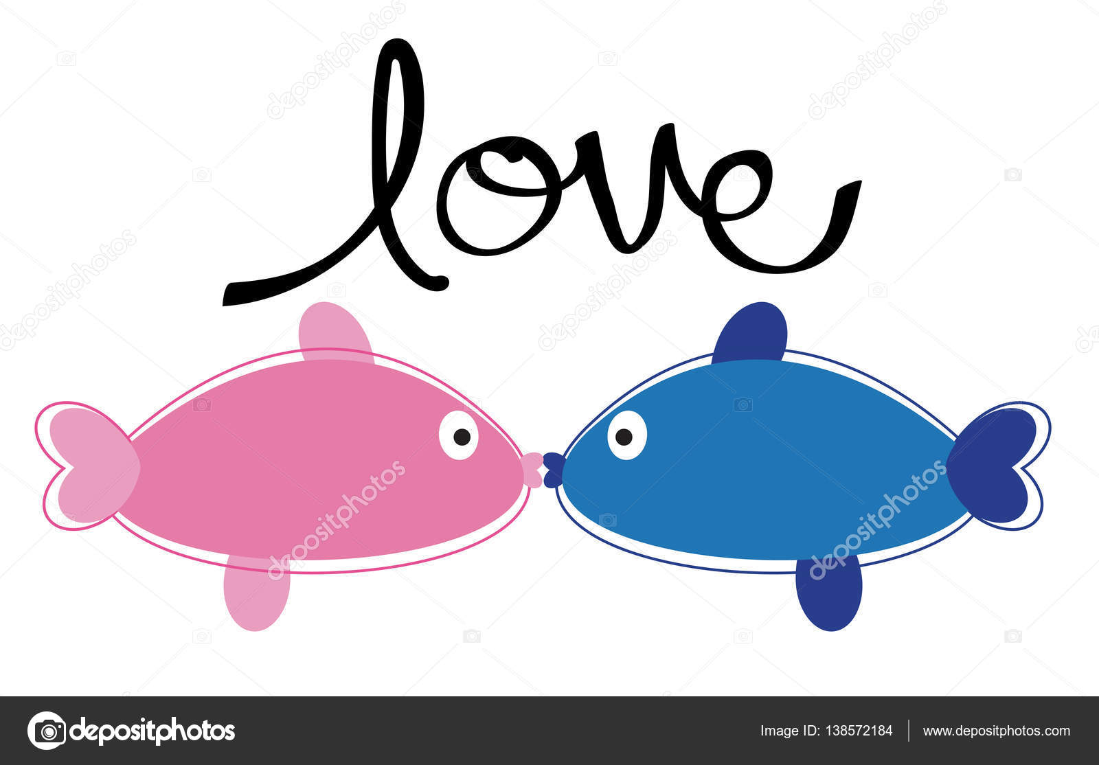 Fish In Love Cartoon