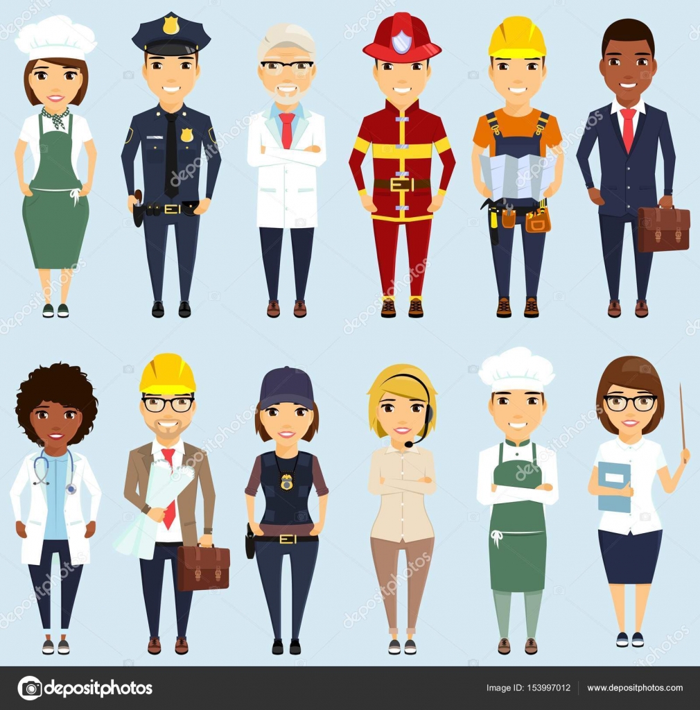 Conjunto de diferentes profesiones. Vector de stock por ©DenisIllin ...