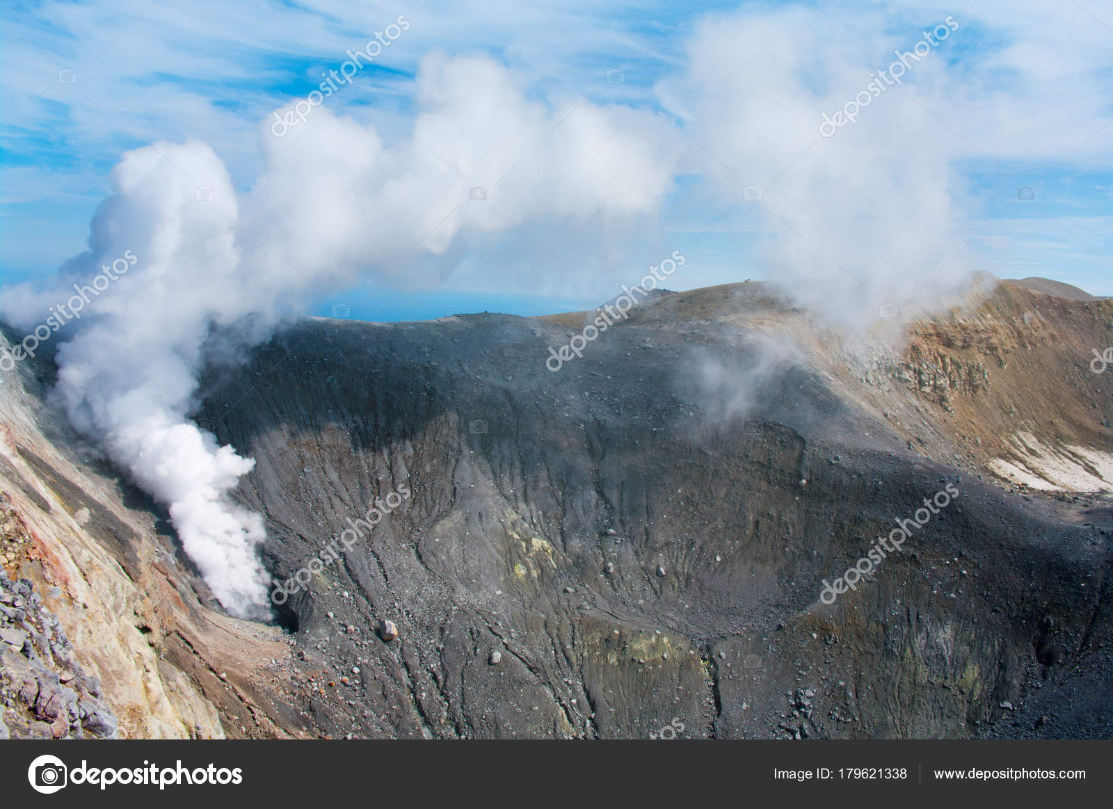 Ebeko Volcano Paramushir Island Kuril Islands Russia Stock Photo by ...