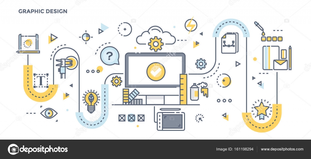 Flat Line Design Header - Graphic design Stock Vector by ©darkovujic ...
