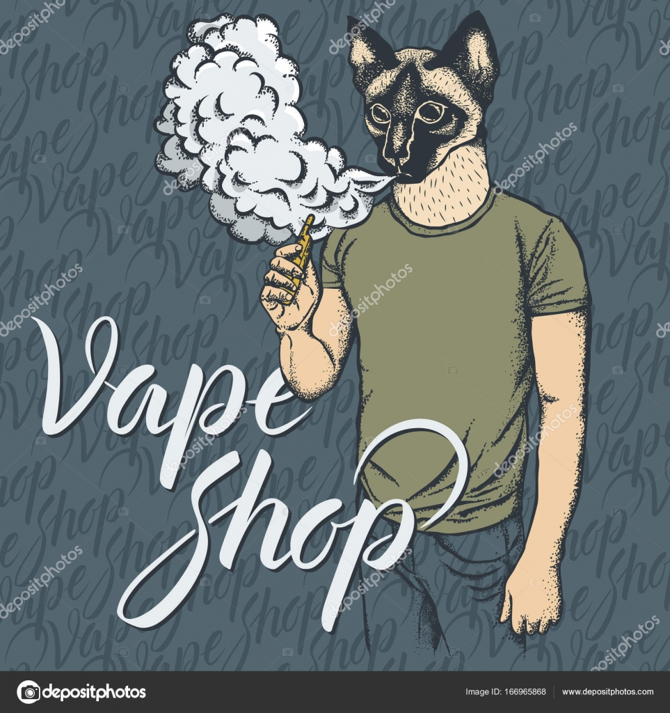 Cat Smoking Cigarette Cartoon