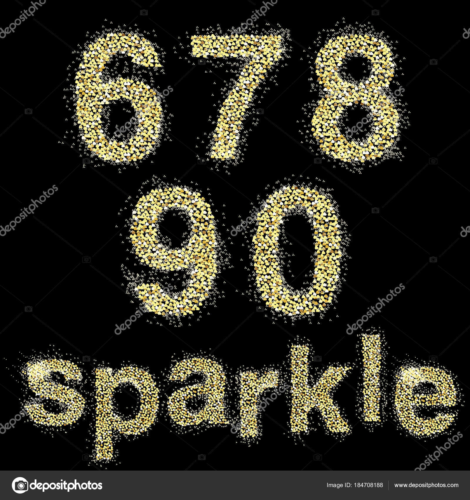 Sparkle numbers with sequins Stock Vector Image by ©leedsn #184708188