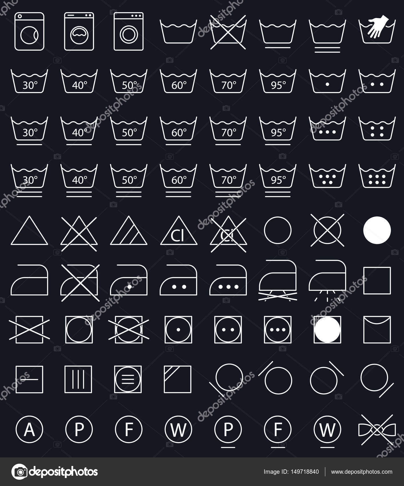 Laundry care symbols Stock Vector Image by ©extracoin #149718840