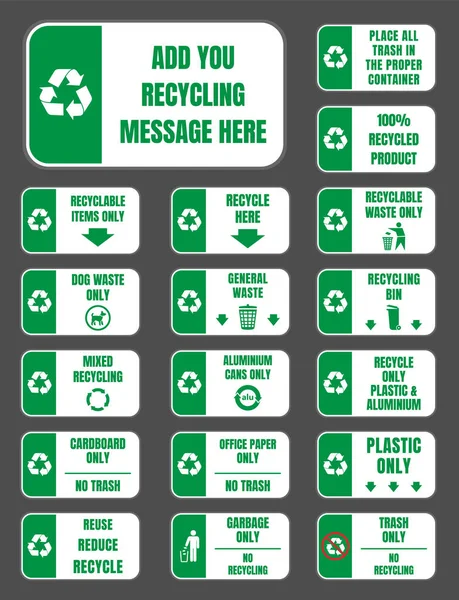 Waste management labels set, waste sorting for recycling Stock Vector ...