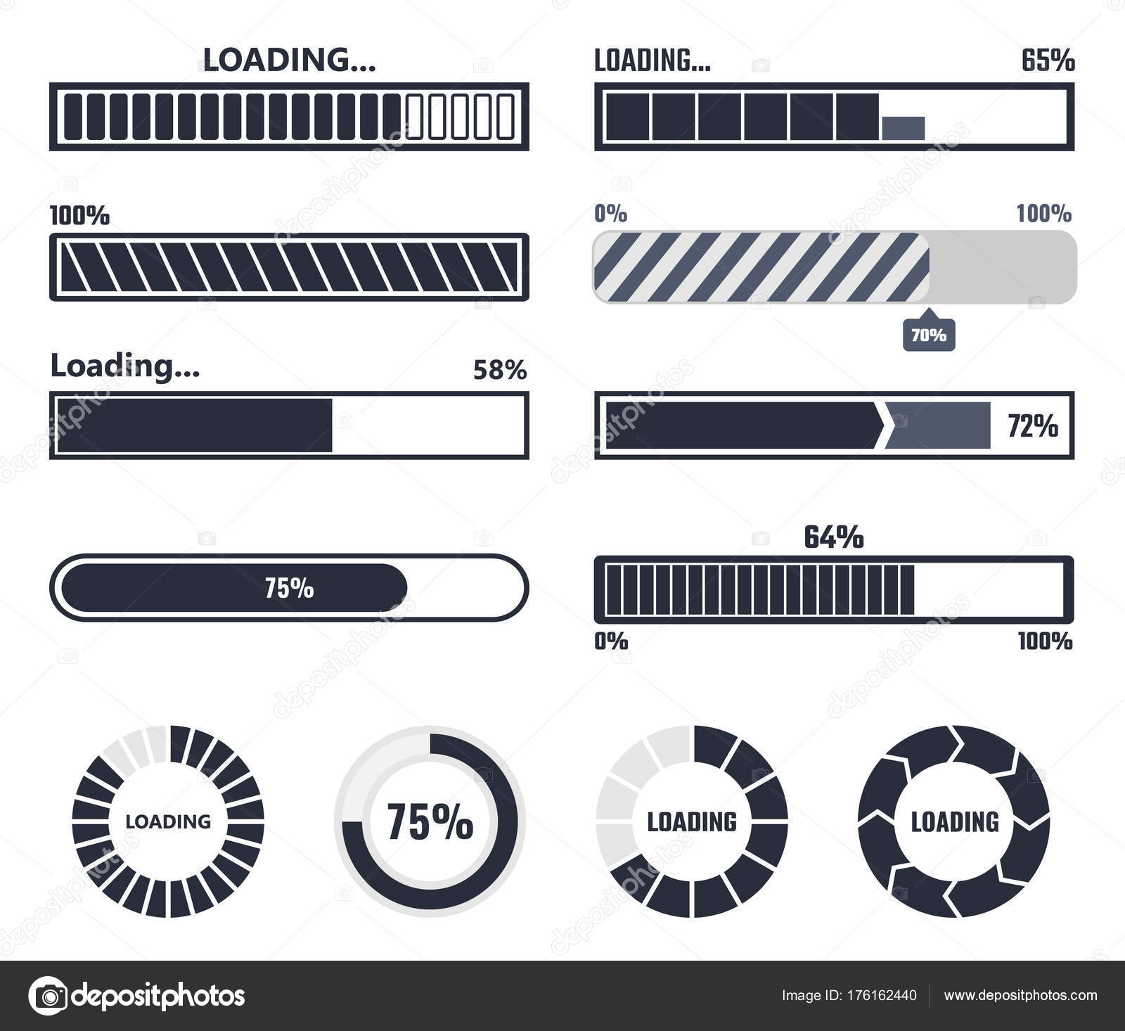 Loading bar elements Stock Vector Image by ©extracoin #176162440