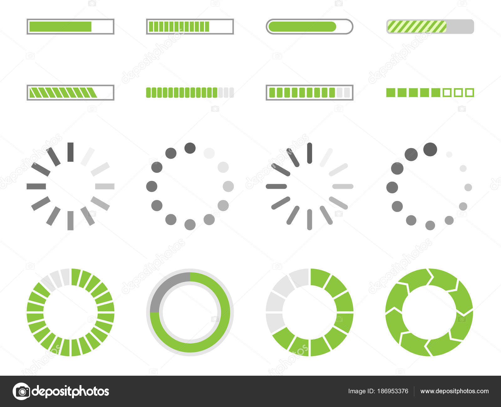 Loading icons, load indicator sign Stock Vector Image by ©extracoin #186953376