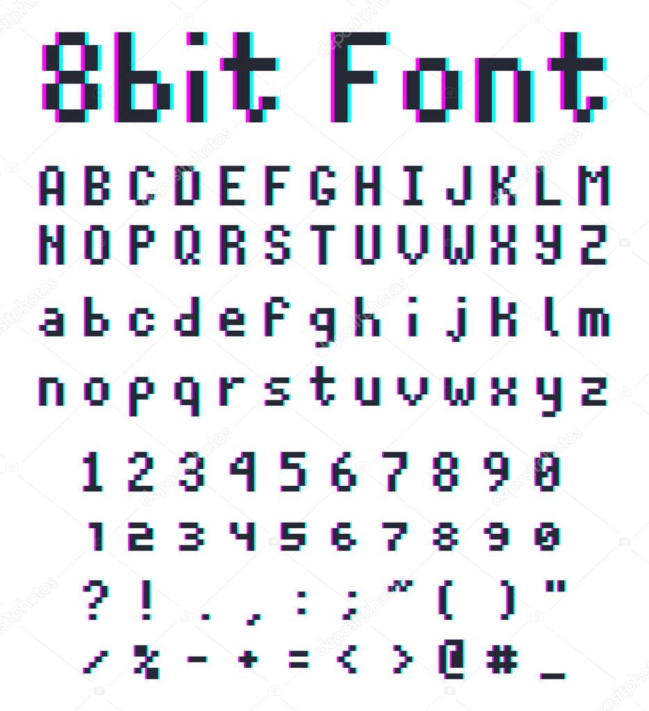 8 bit pixel font | Pixel retro font, 8-bit alphabet — Stock Vector ... 8 bit pixel font | Pixel retro font, 8-bit alphabet — Stock Vector ...