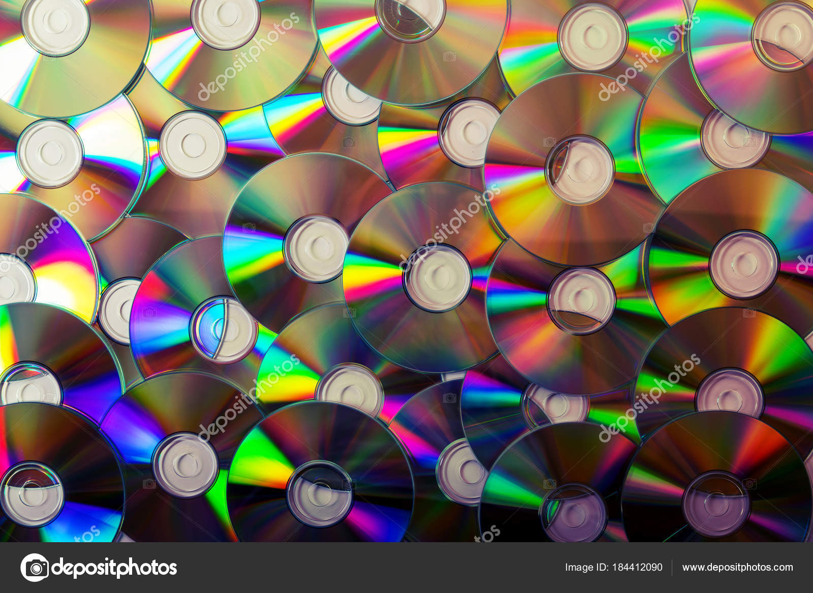 Cd collection background. top view Stock Photo by ©ronstik 184412090