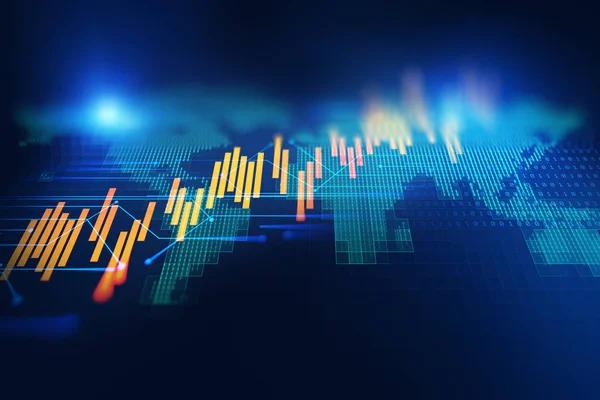technical financial graph on technology abstract background - Stock ...