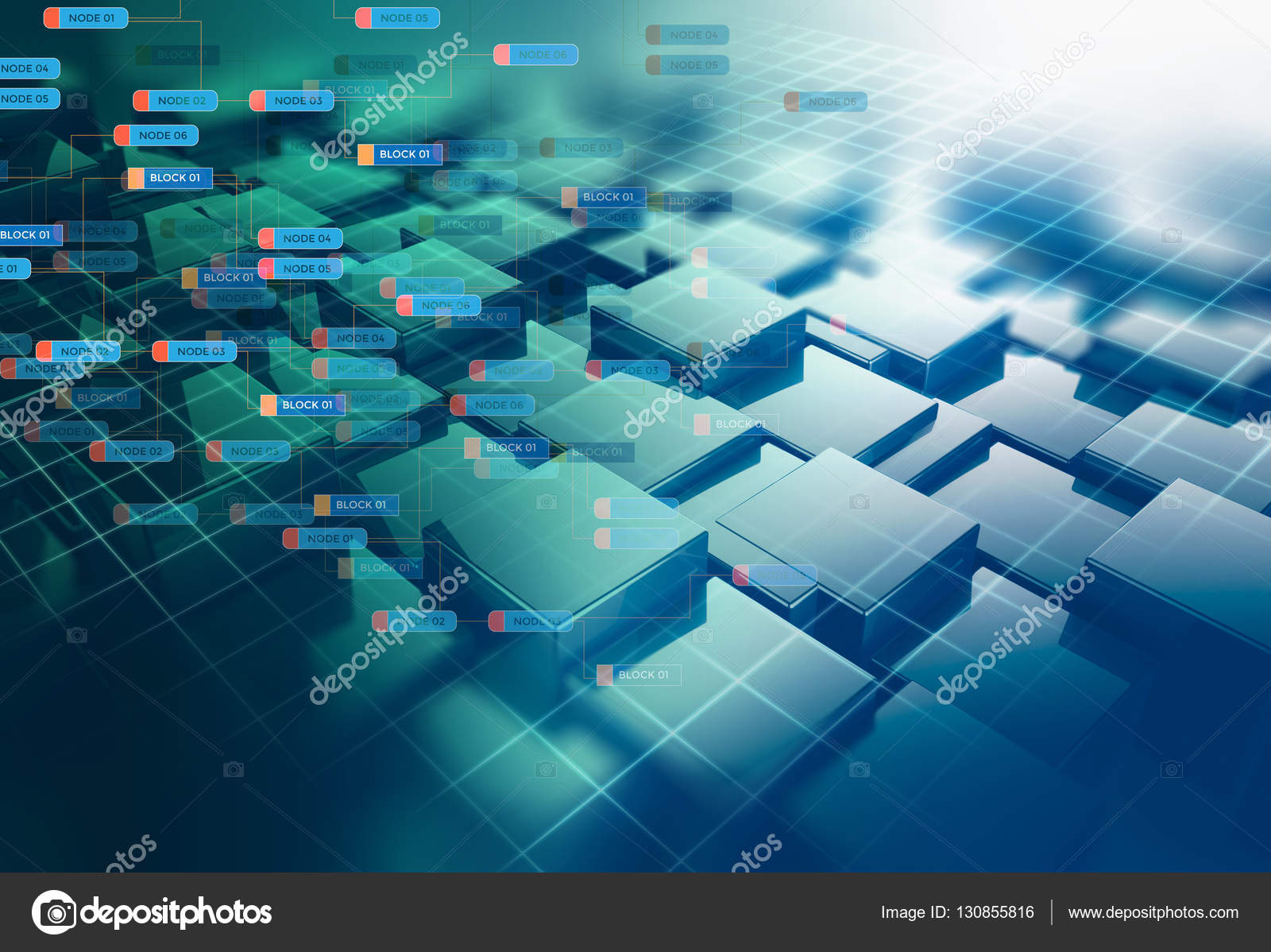 Block chain network concept on technology background — Stock Photo ...