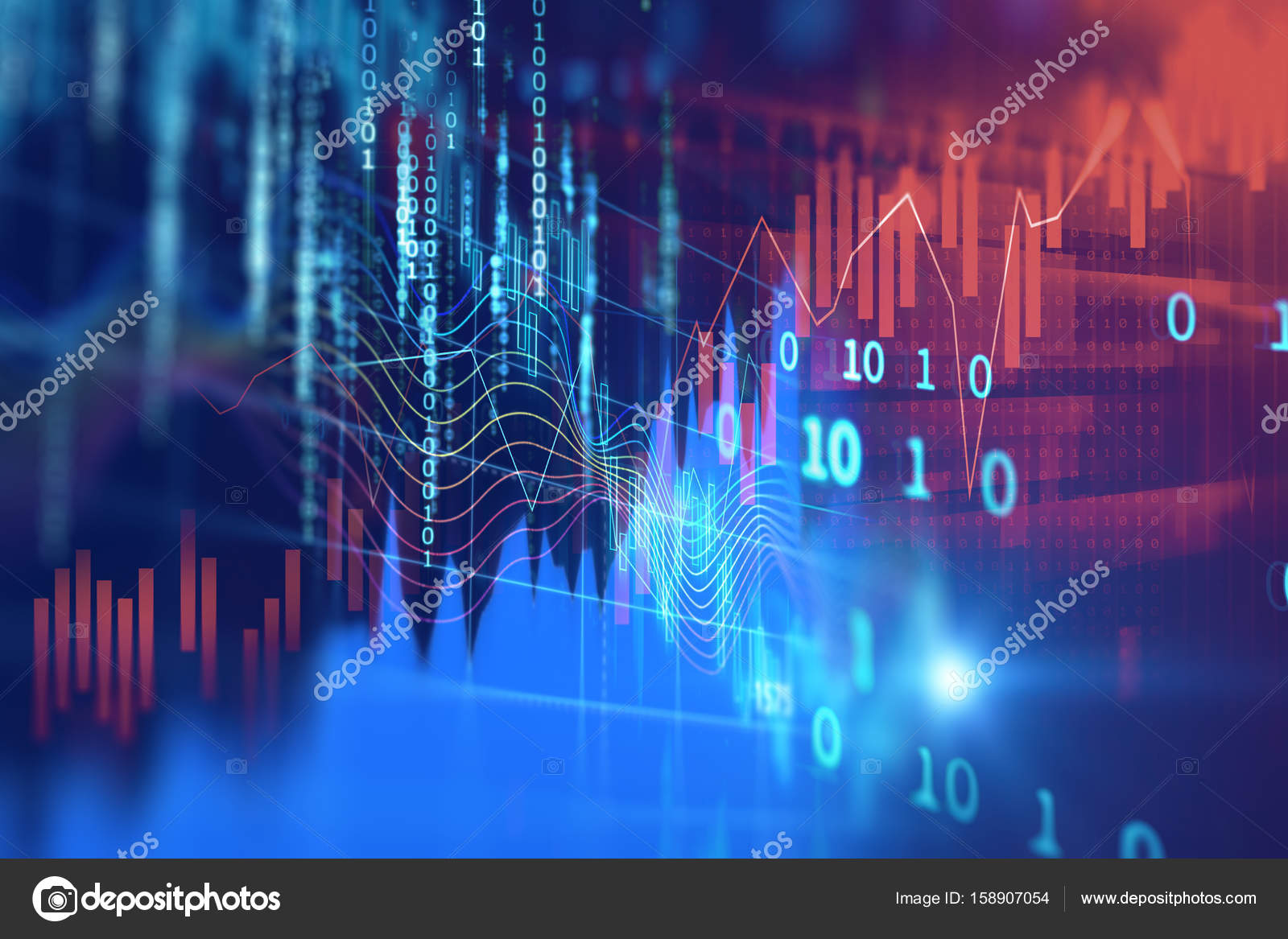 Technical financial graph on technology abstract background — Stock ...