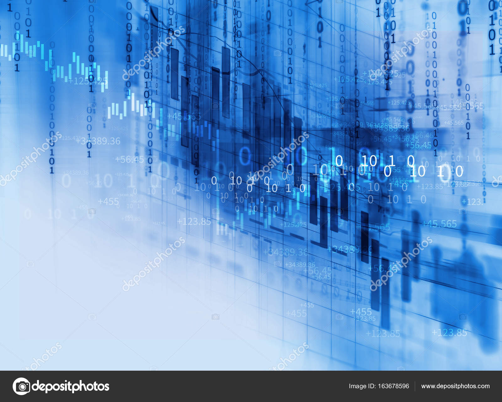 Technical financial graph on technology abstract background — Stock ...