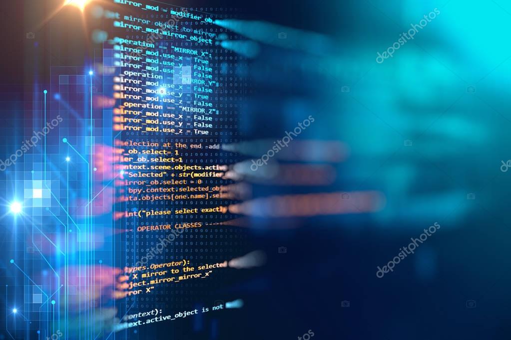 Programming code abstract technology background of software deve ...