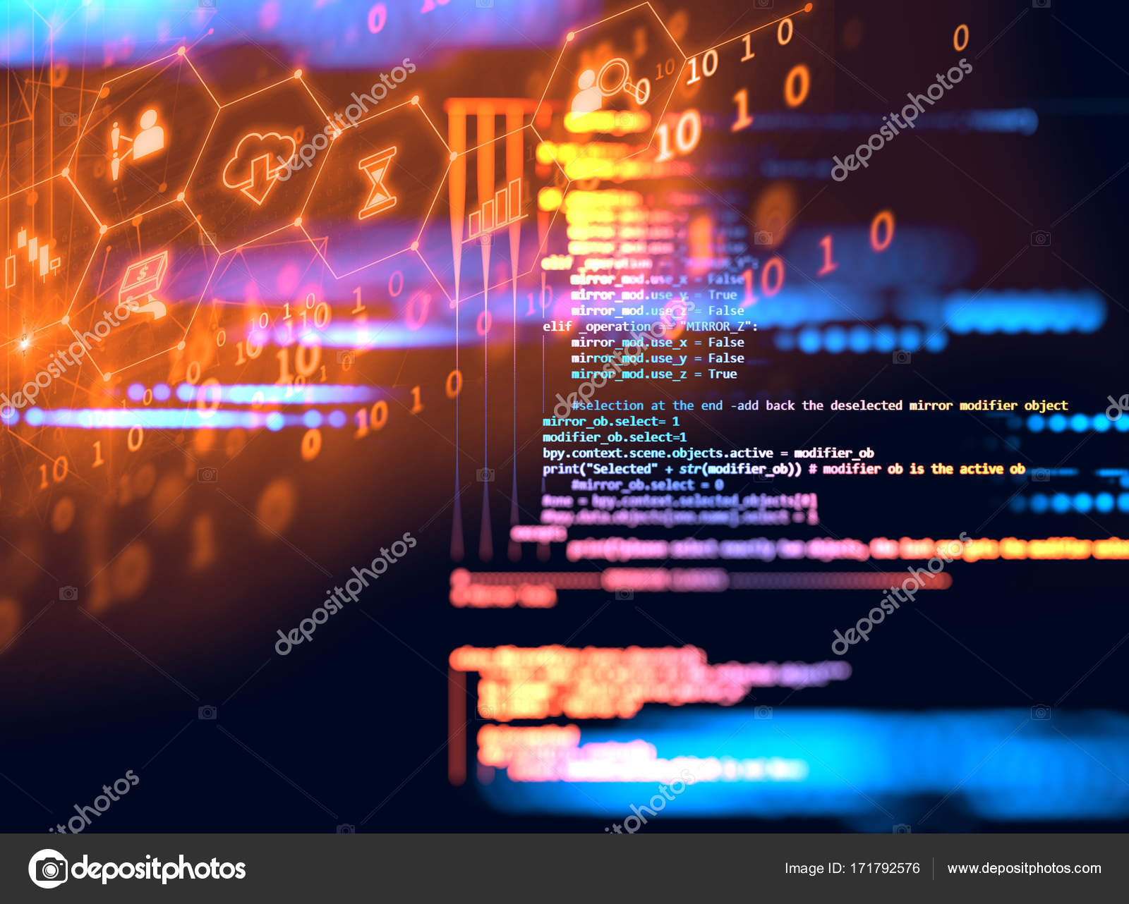 Programming code abstract technology background of software deve Stock ...