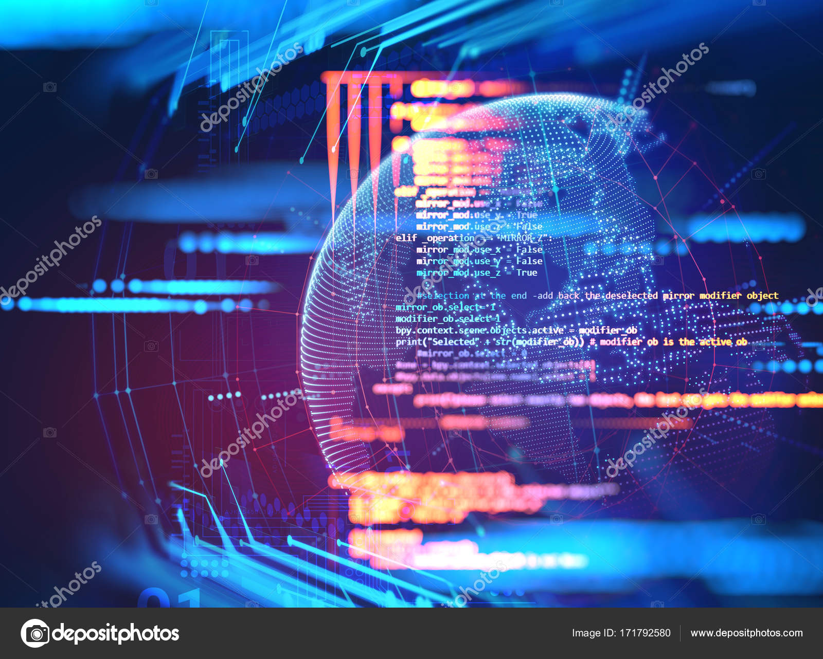 Programación de código abstracto tecnología de fondo de software deve ...
