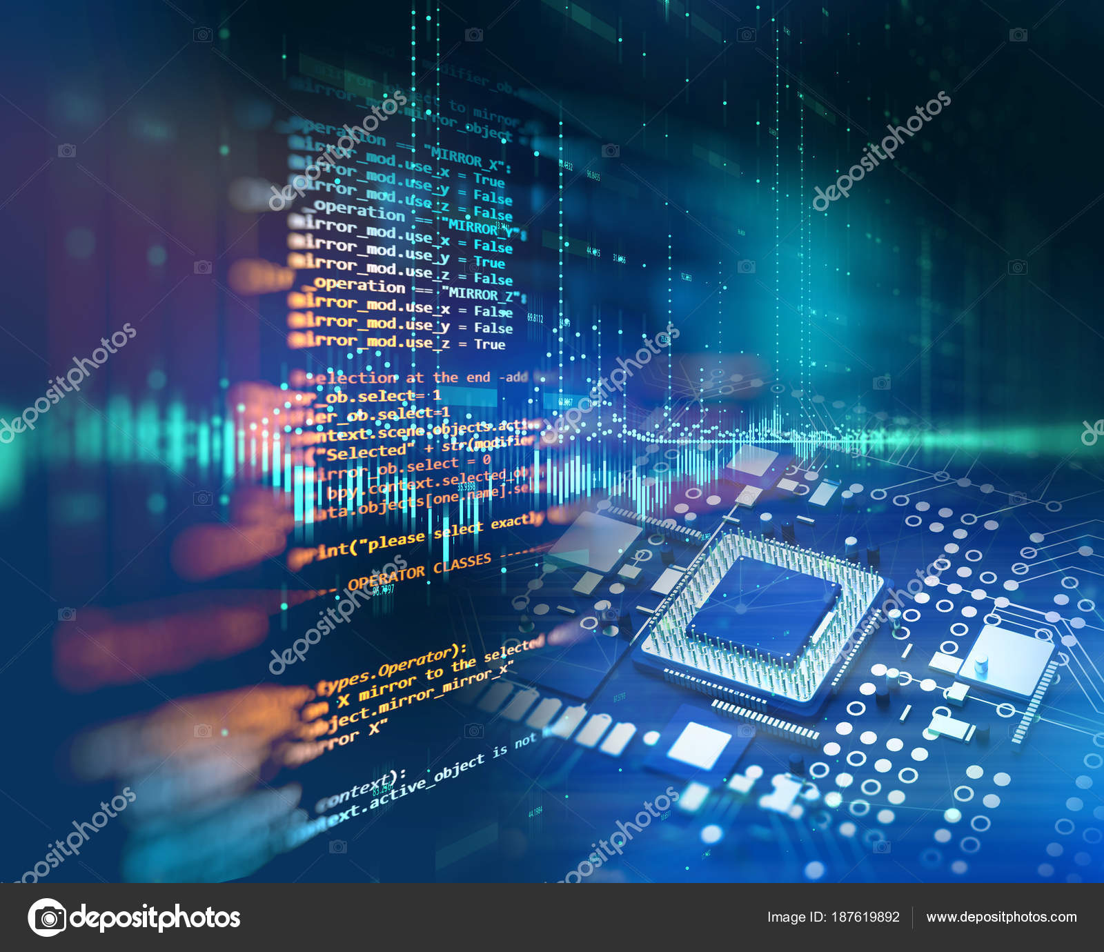 Programming code abstract technology background of software deve Stock ...