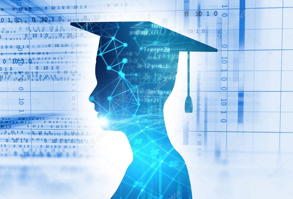 3D representación de silueta humana virtual en el fondo de la ...