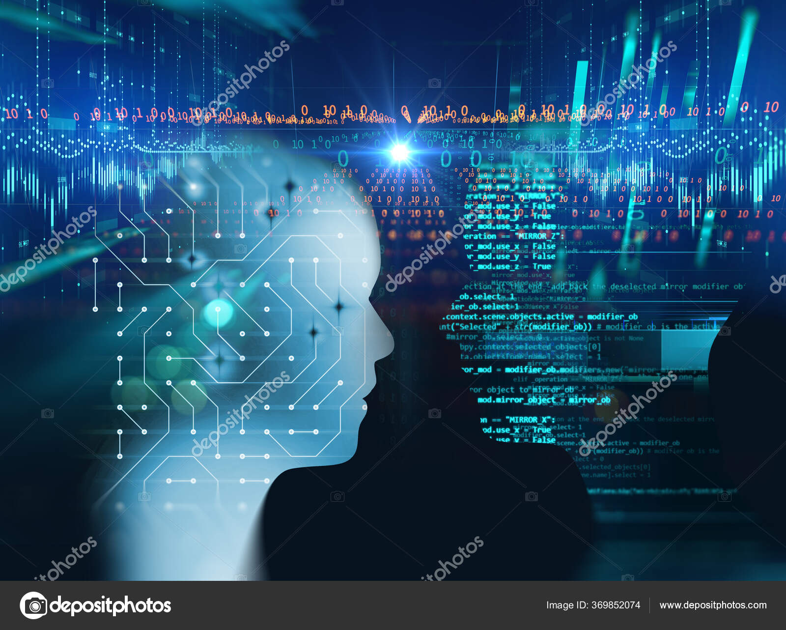 Silhouette Virtual Human Abstract Technology Illustration Represent ...