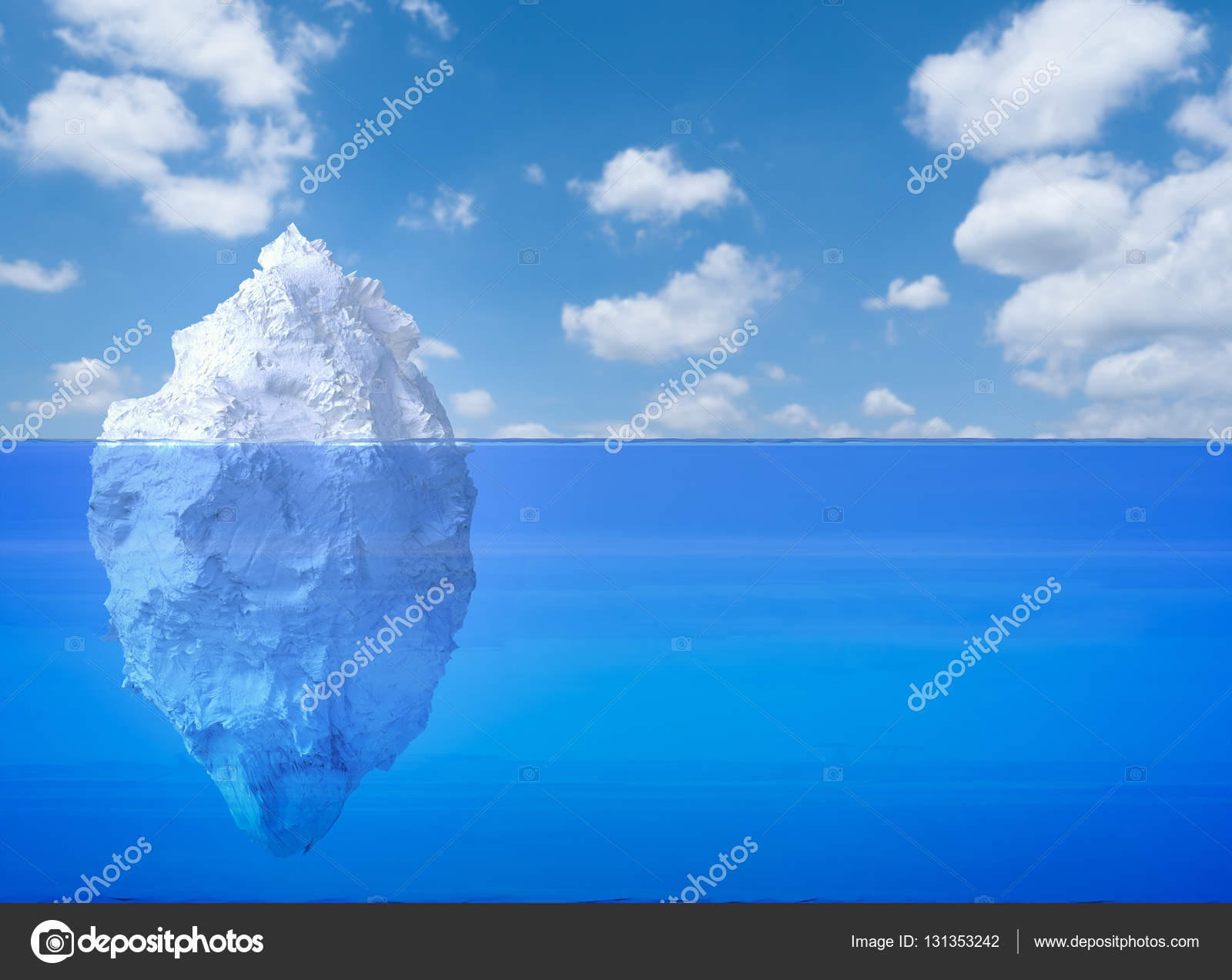 Iceberg floating side view — Stock Photo © phonlamai #131353242