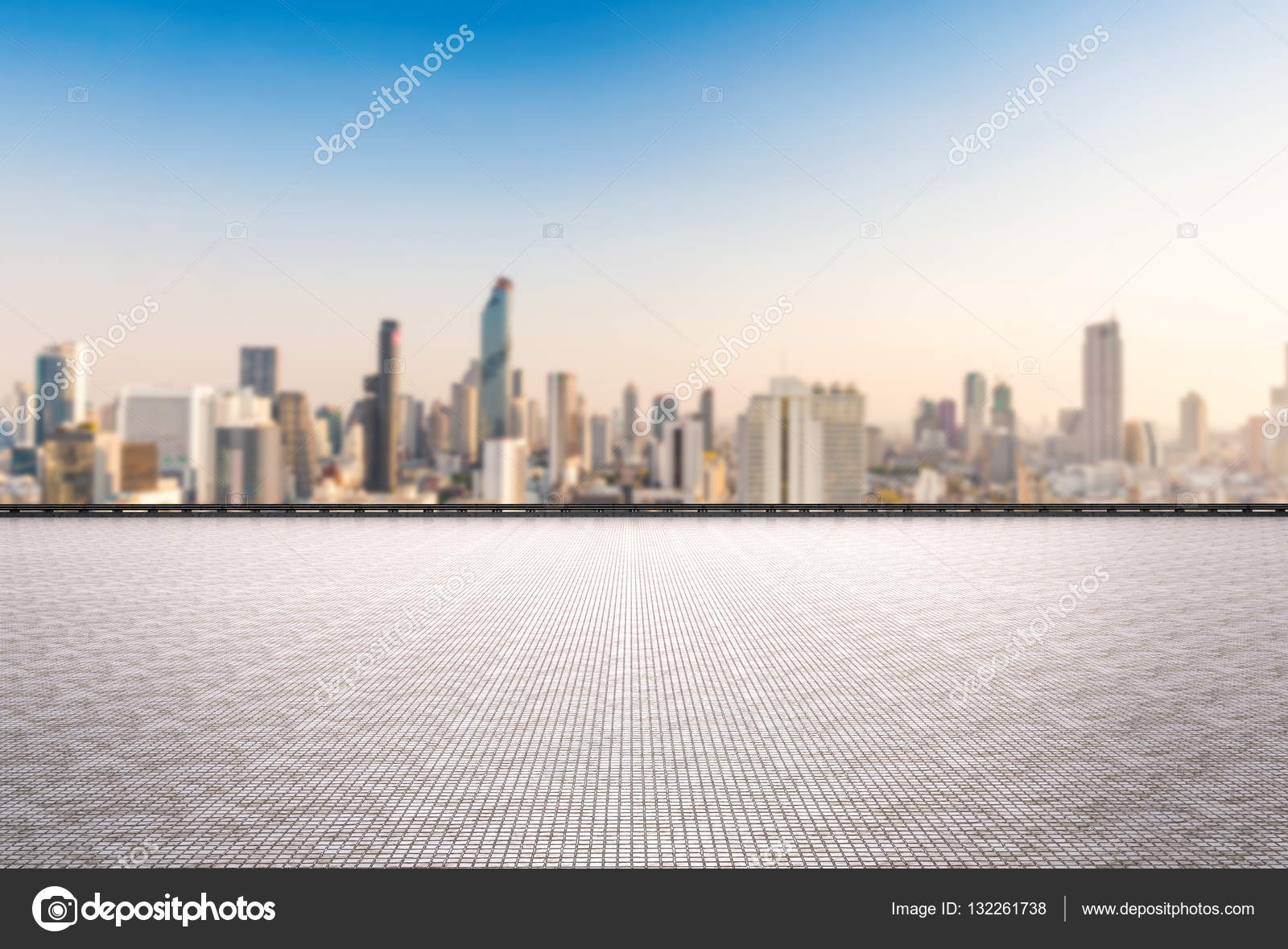 Empty terrace on cityscape background — Stock Photo © phonlamai #132261738