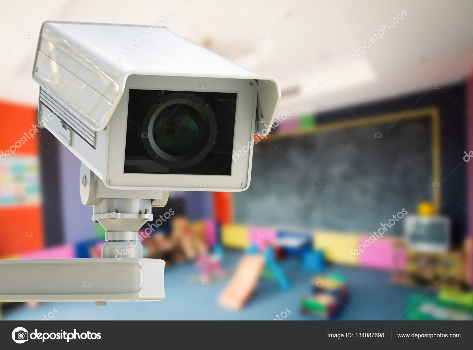 Cctv camera or security camera on kids room background Stock Photo by ...