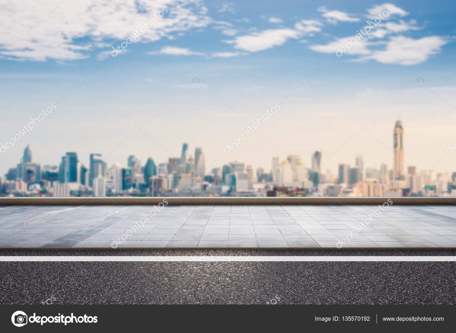 Roadside with cityscape background Stock Photo by ©phonlamai 135570192