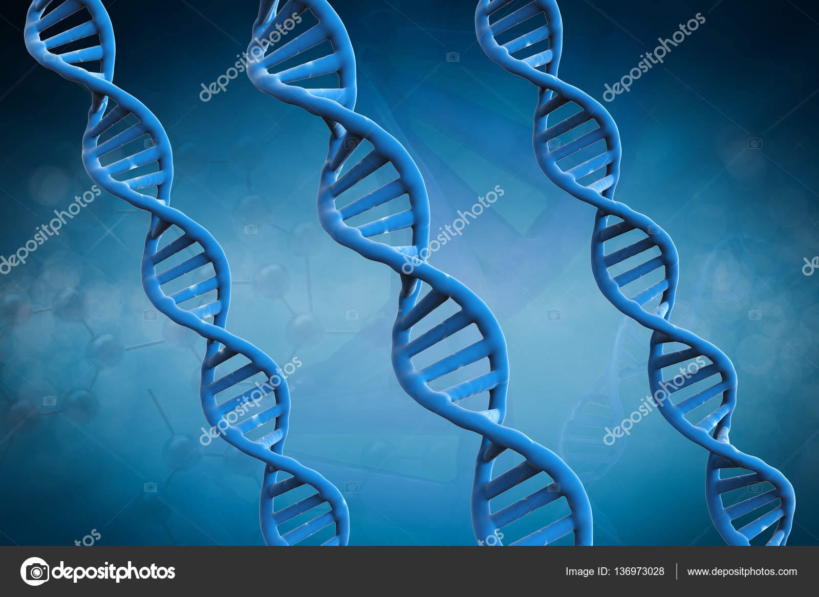 Blue dna structures on blue background Stock Photo by ©phonlamai 136973028