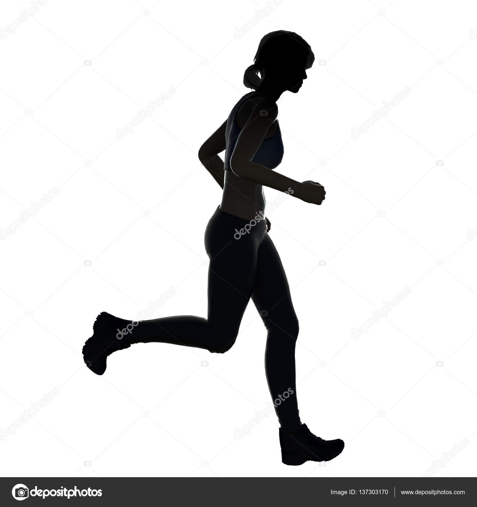 Silhouette woman running — Stock Photo © phonlamai #137303170