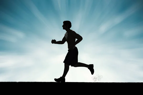 Man running silhouette Stock Photos, Royalty Free Man running ...