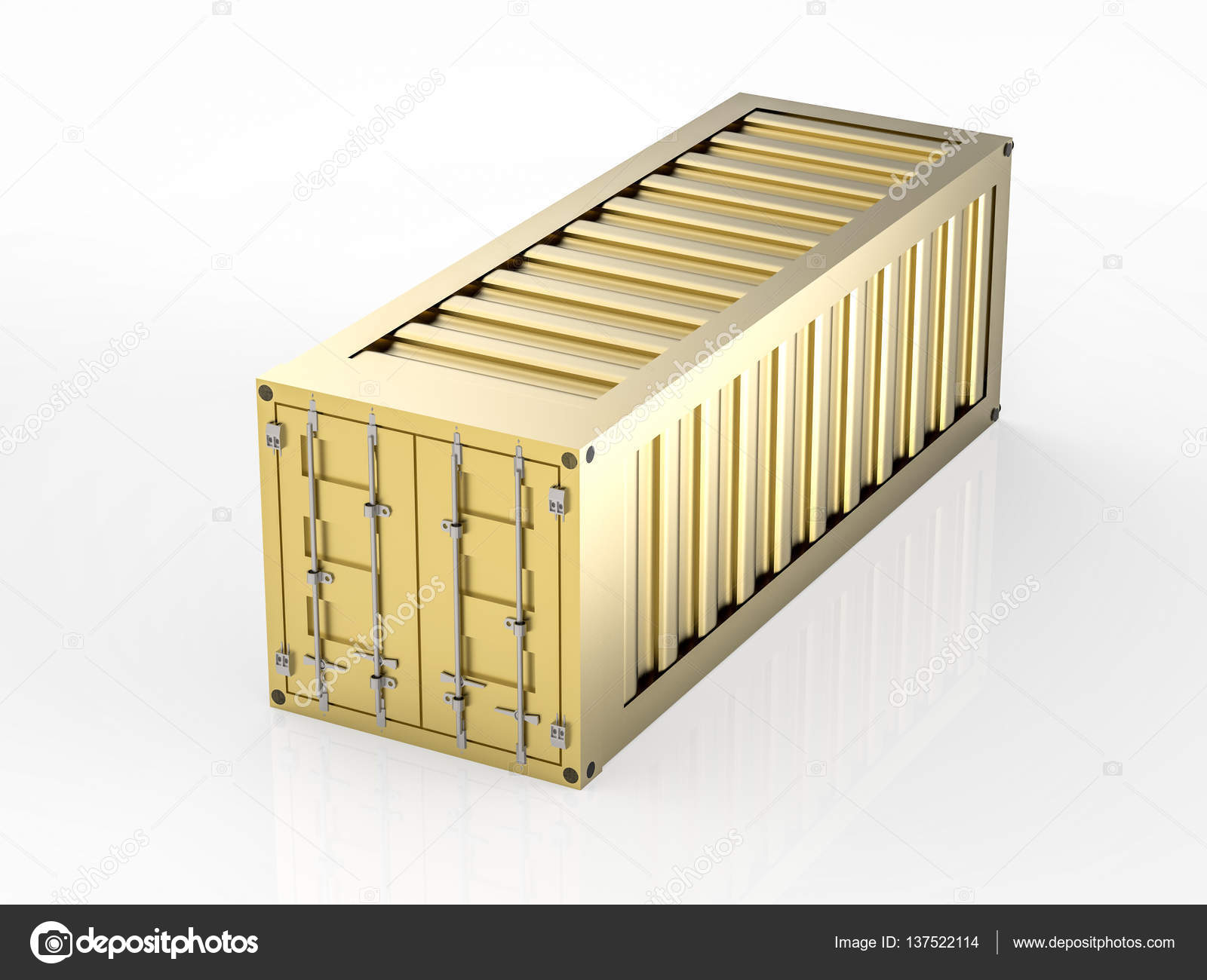 Gold container on white background Stock Photo by ©phonlamai 137522114