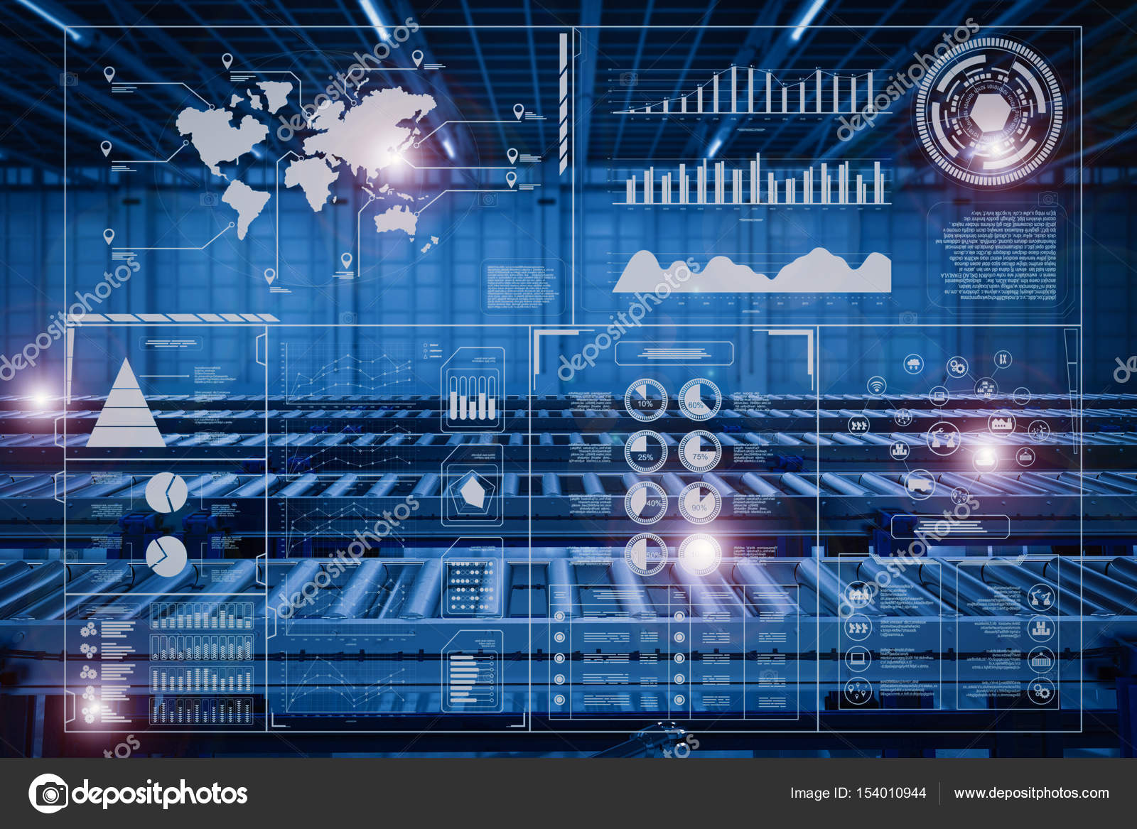 Hud display with factory background — Stock Photo © phonlamai #154010944