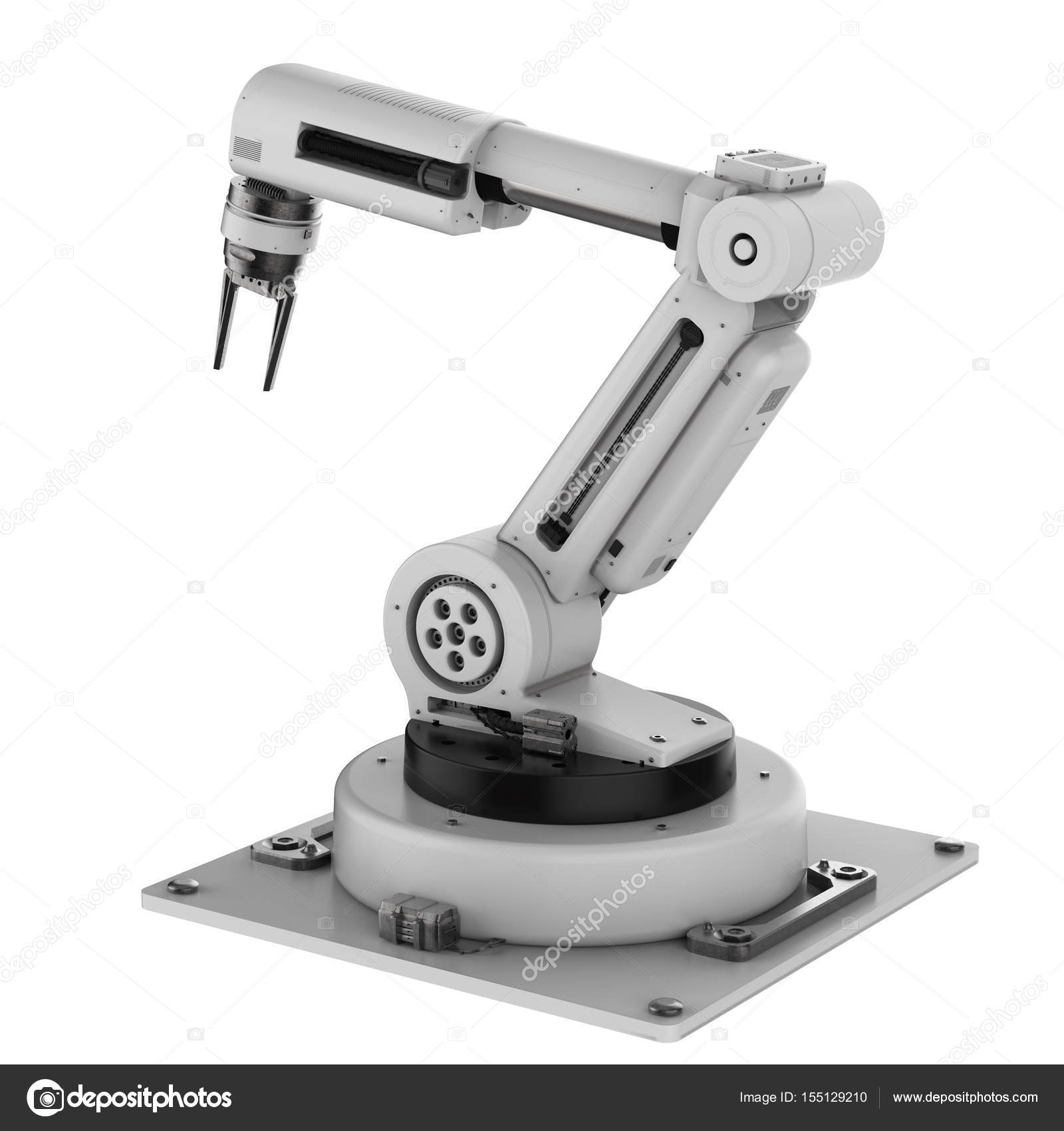 Robot arm on white background Stock Photo by ©phonlamai 155129210