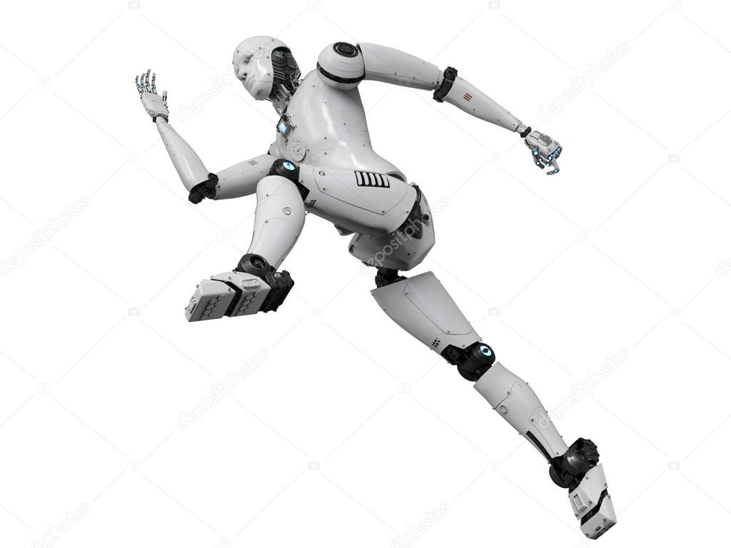 Humanoid robot running — Stock Photo © phonlamai #162980218