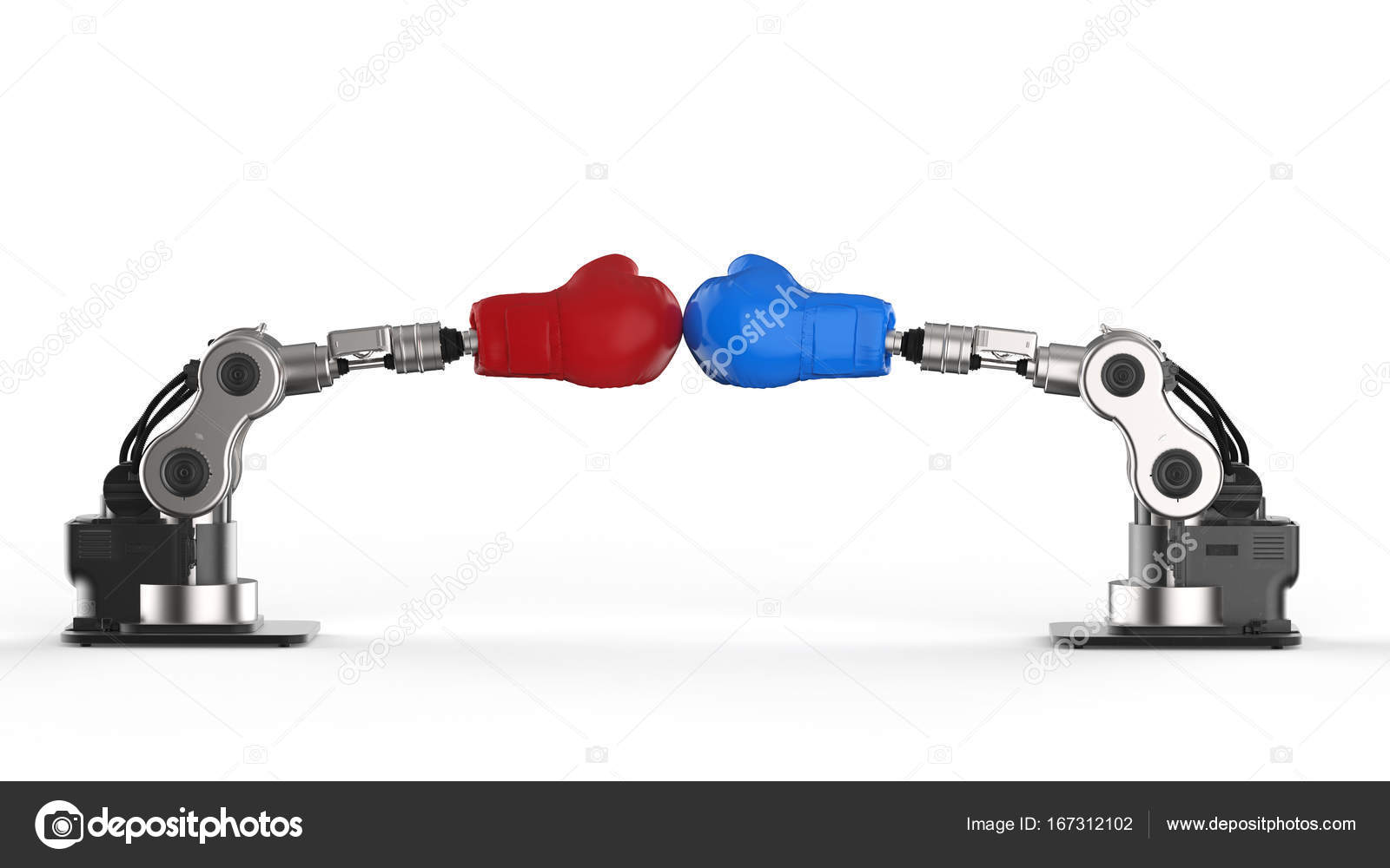 Robot arm with red and blue boxing gloves Stock Photo by ©phonlamai ...