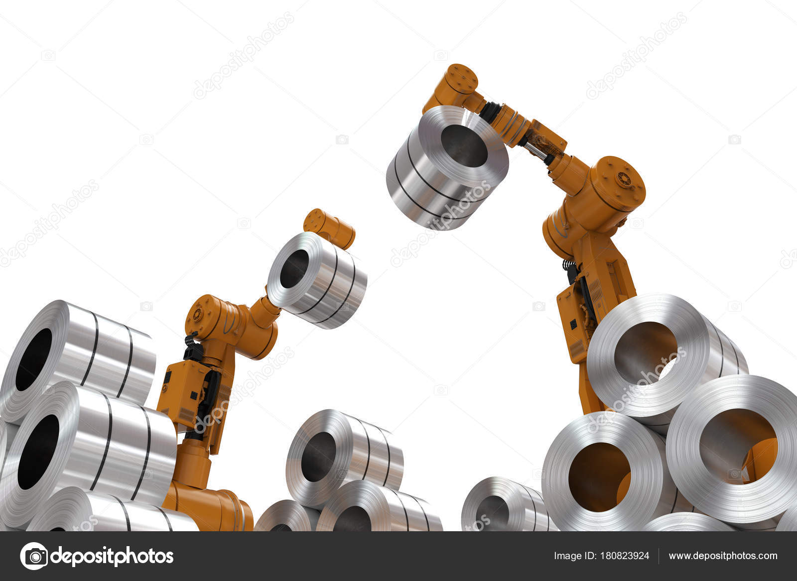 Robot with roll steel — Stock Photo © phonlamai #180823924